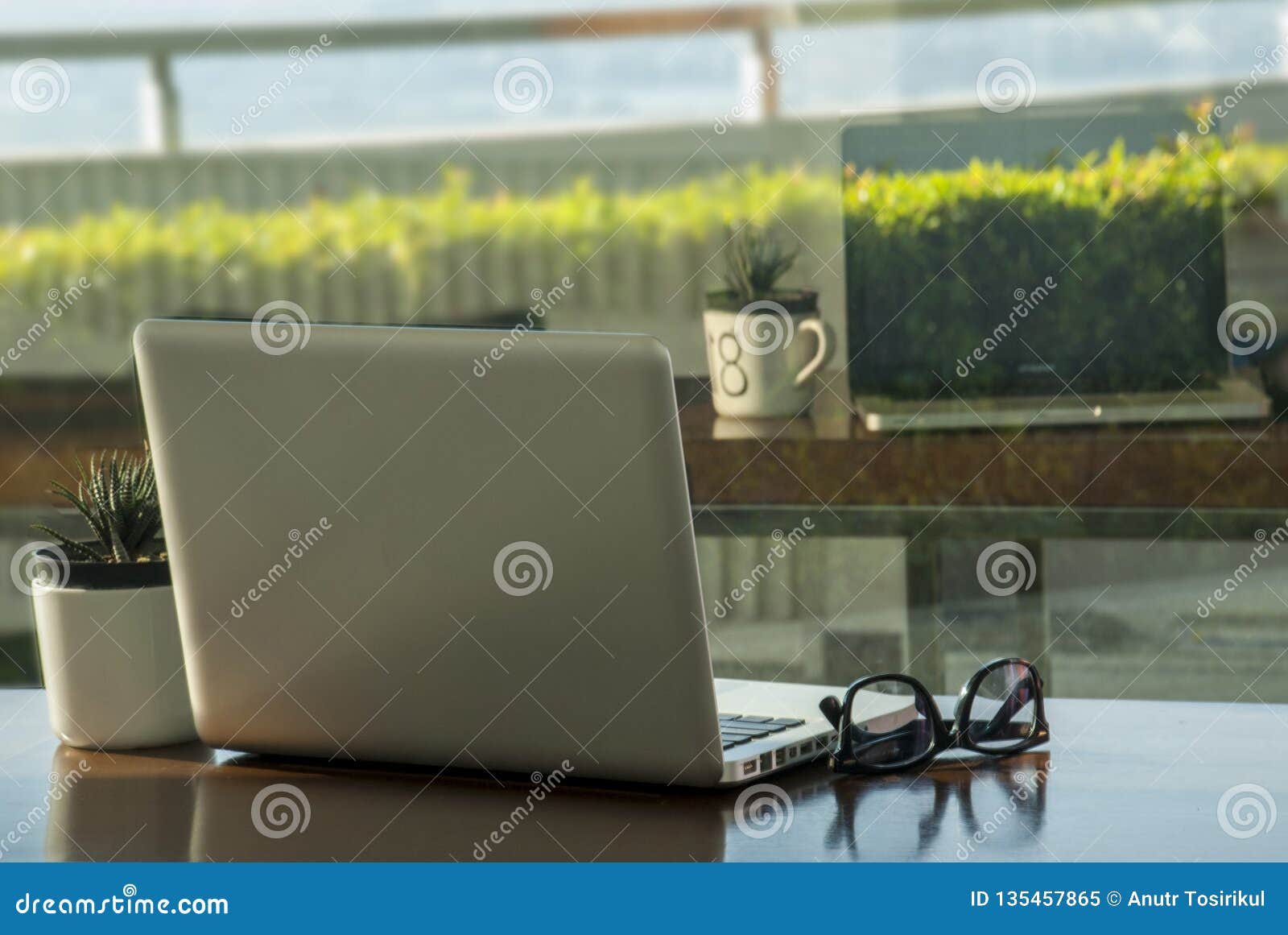 Laptop for work stock image. Image of work, mobile, lobby - 135457865