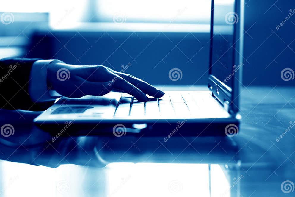 Laptop work hand stock image. Image of display, laptop - 8944587