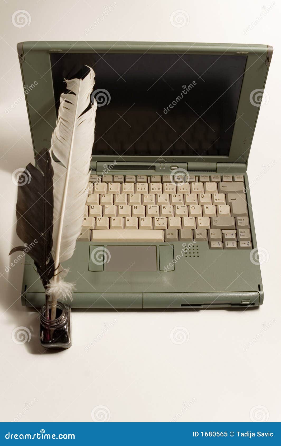 Laptop and Written Equipment Stock Image - Image of tool, typing: 1680565