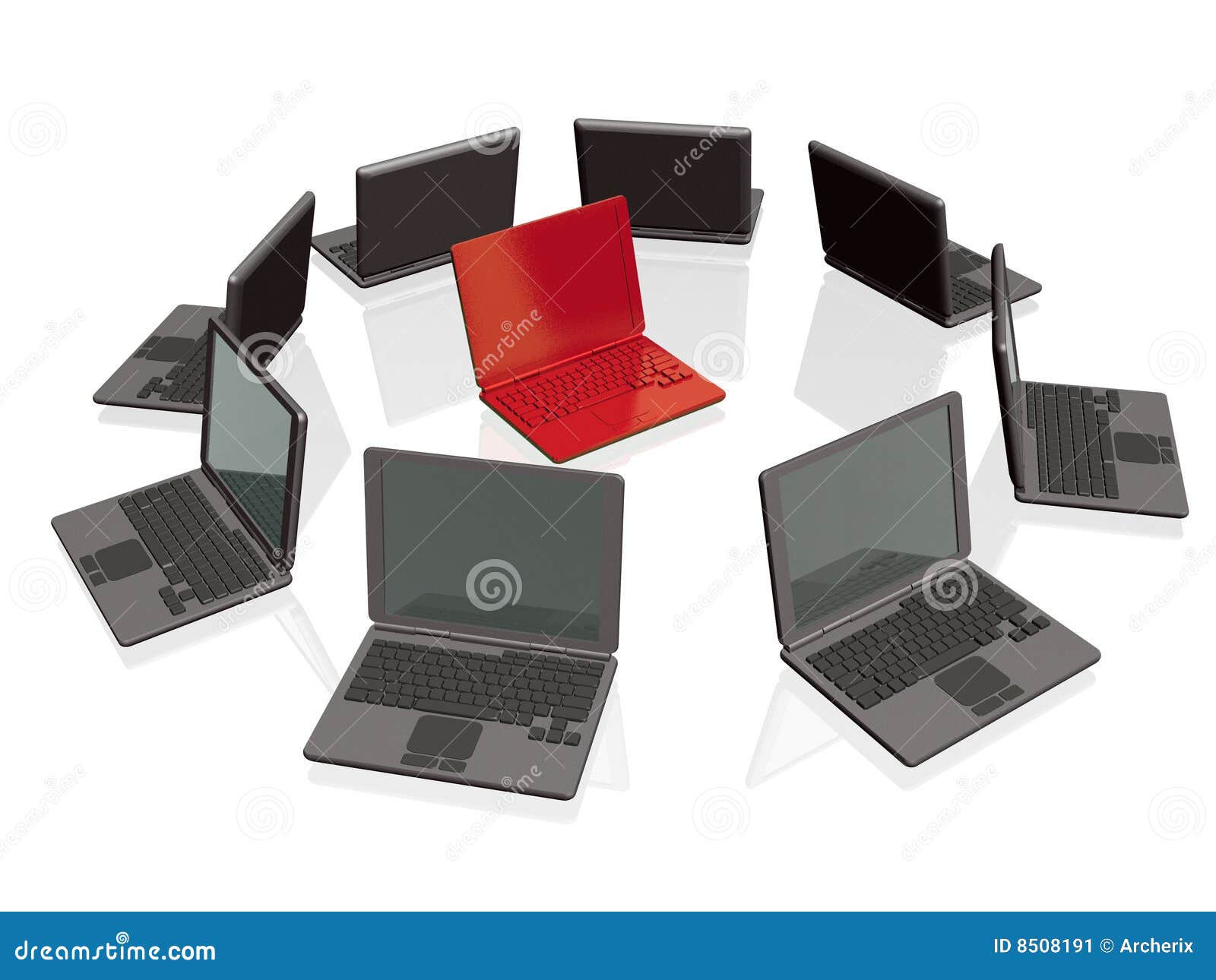 Laptops - Rot Und Grau Bild. Bild: 8508191