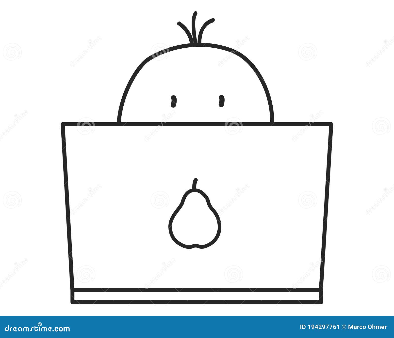 Stick Figure Person Behind the Notebook Stock Vector - Illustration of ...