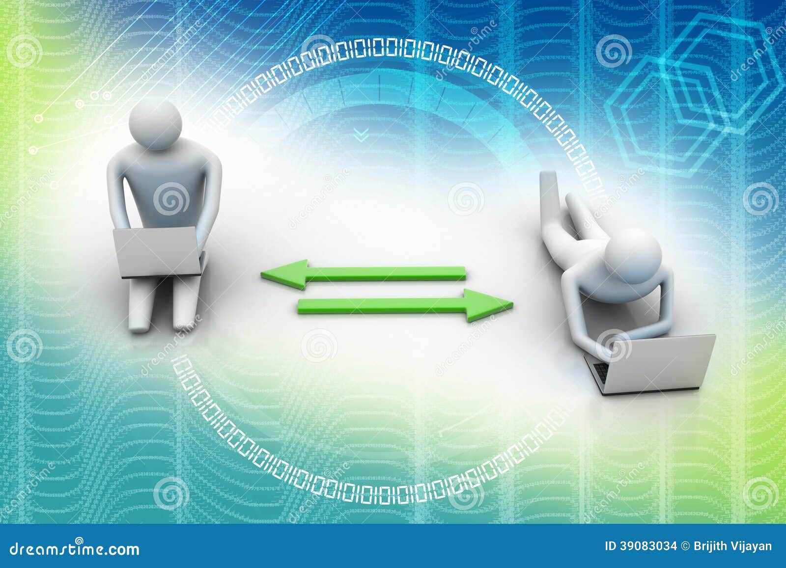 Laptops are Connected with Arrows Stock Illustration - Illustration of ...