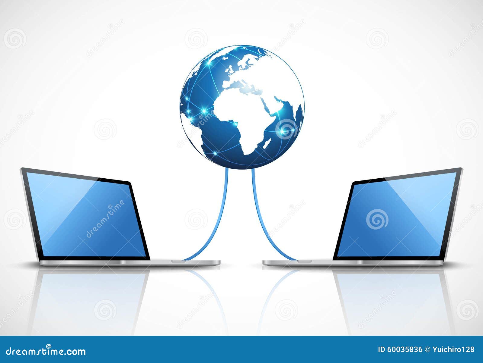 Laptops Connected To the Internet Stock Vector - Illustration of ...