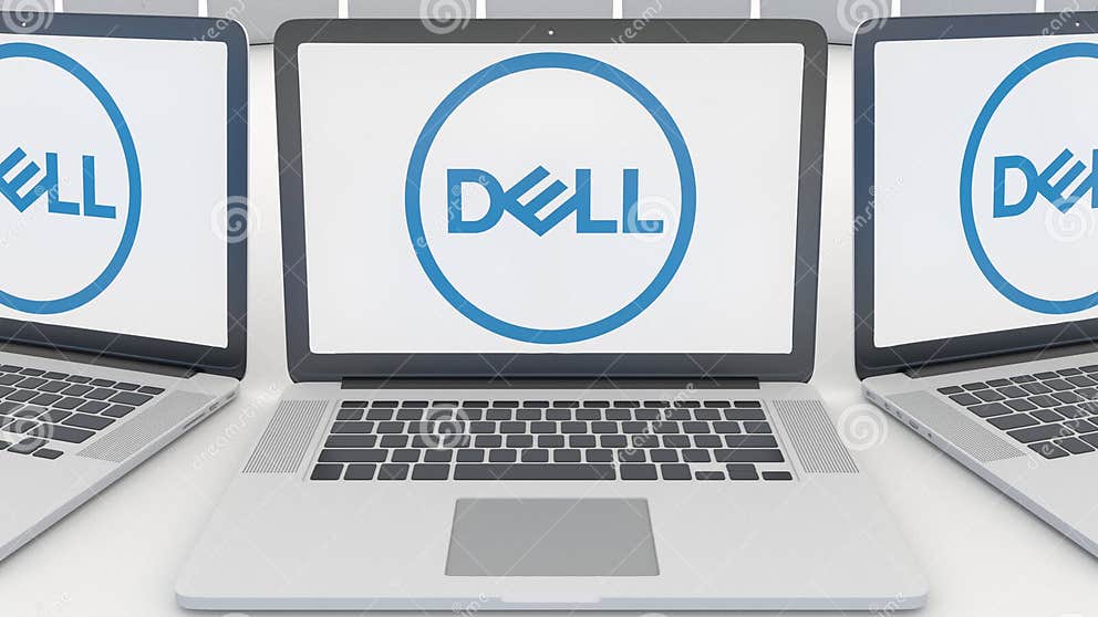 Laptops with Dell Inc. Logo on the Screen. Computer Technology ...