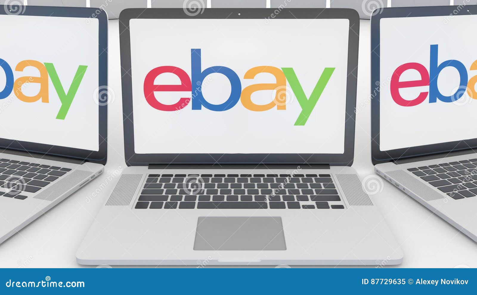 Laptops with EBay Inc. Logo on the Screen. Computer Technology ...