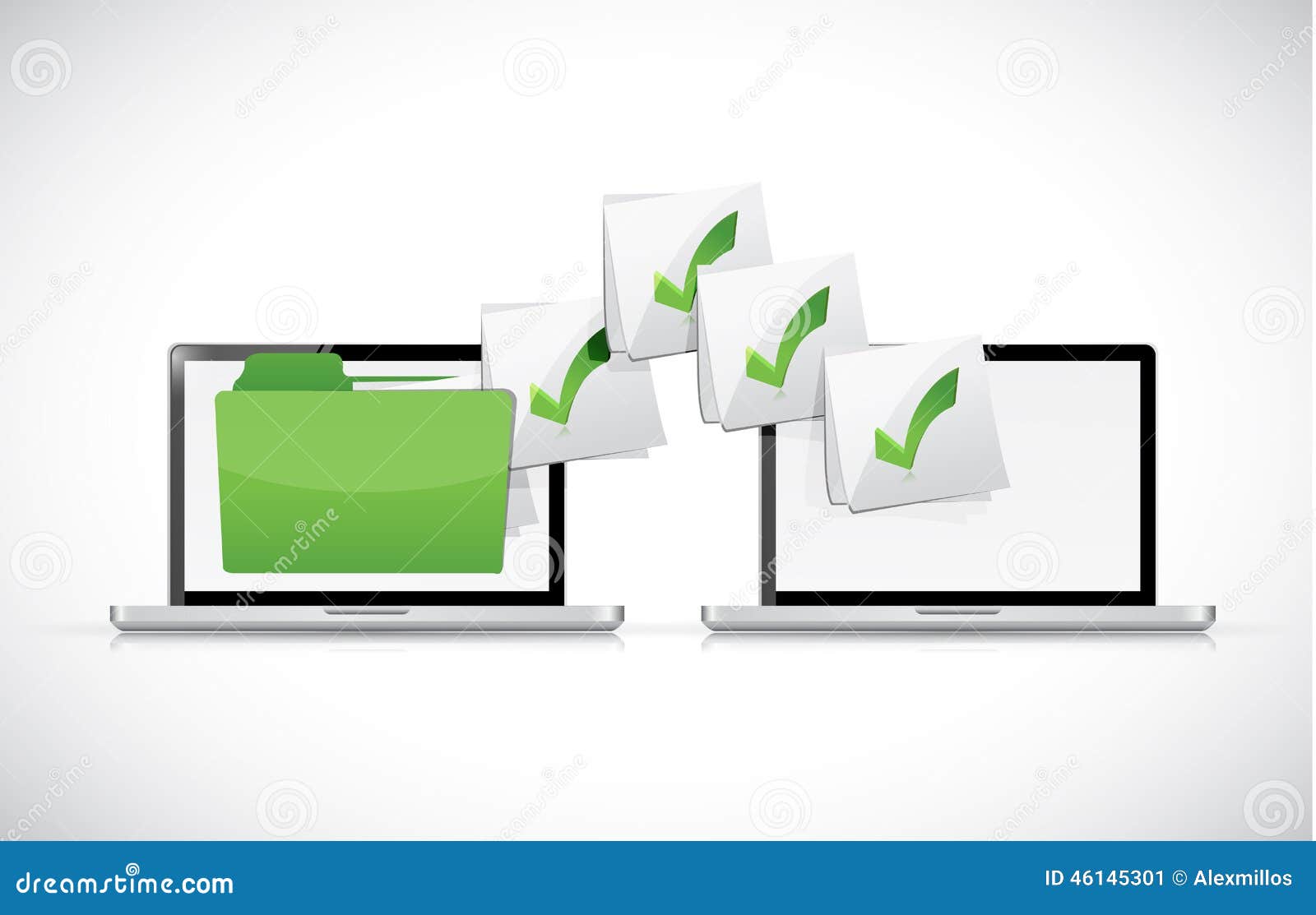 Exchanging Files. Two Modern Workplace, Businesspeople Upload And ...