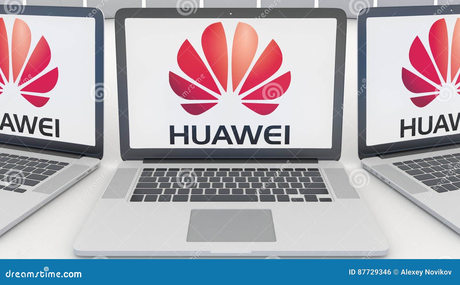 Laptops with Huawei Logo on the Screen. Computer Technology Conceptual ...