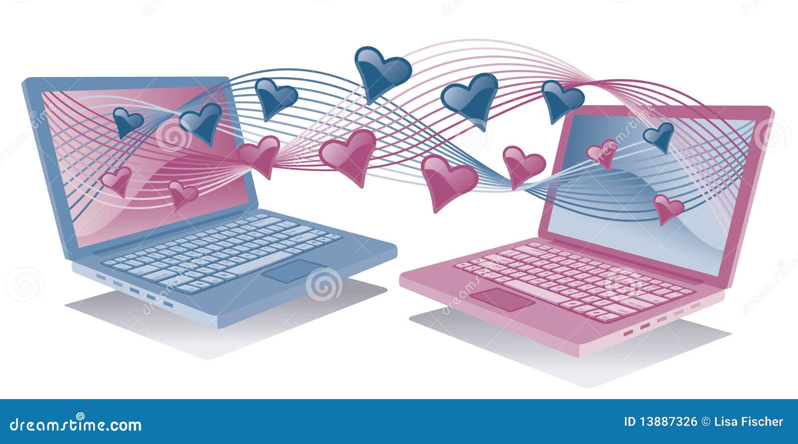 Laptops in Love stock vector. Illustration of internet - 13887326