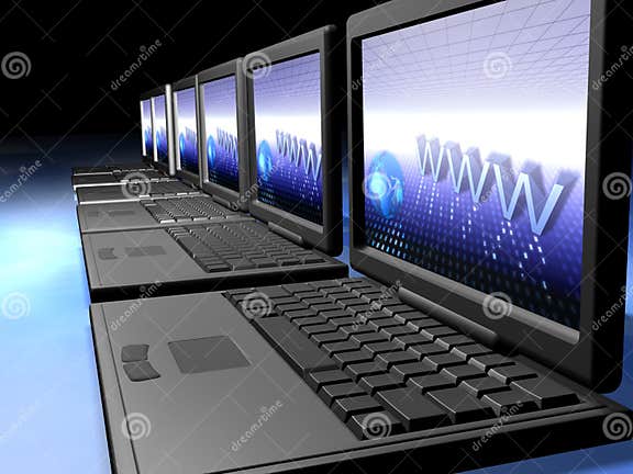 Laptops network stock illustration. Illustration of displaying - 384143