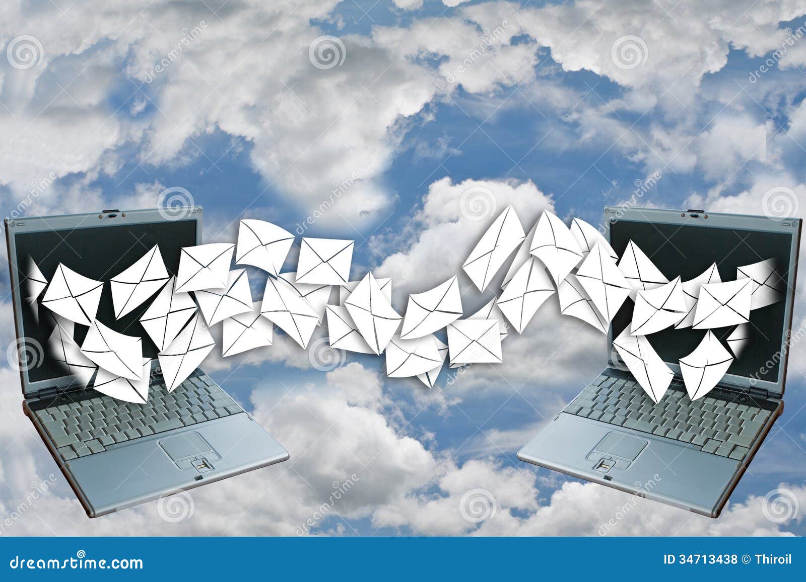 Laptops Send Mail with Background. Stock Photo - Image of digital ...
