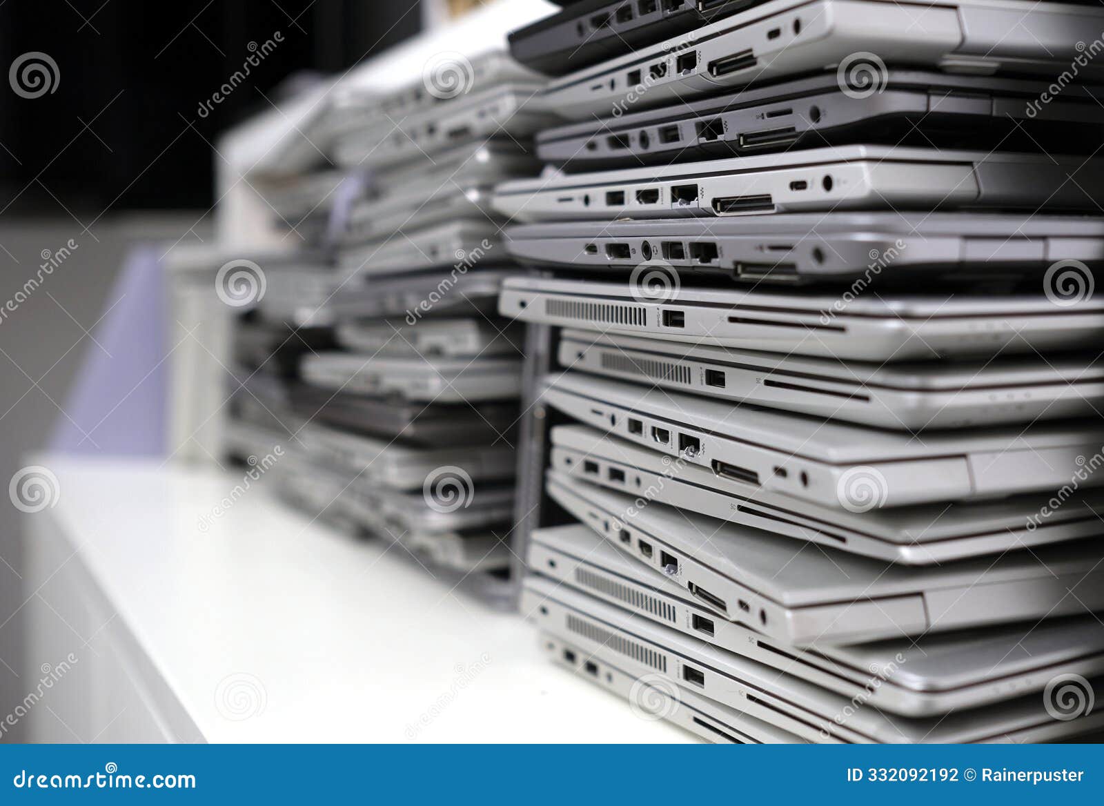 Laptops in the Storage Room of a Company Stock Photo - Image of damaged ...