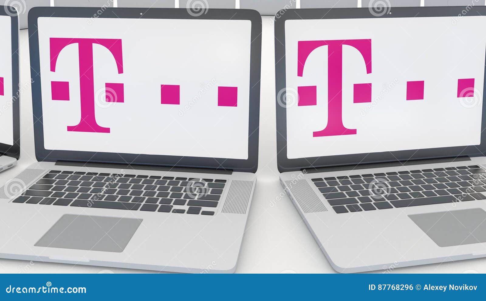 Laptops with T-Mobile Logo on the Screen. Computer Technology ...