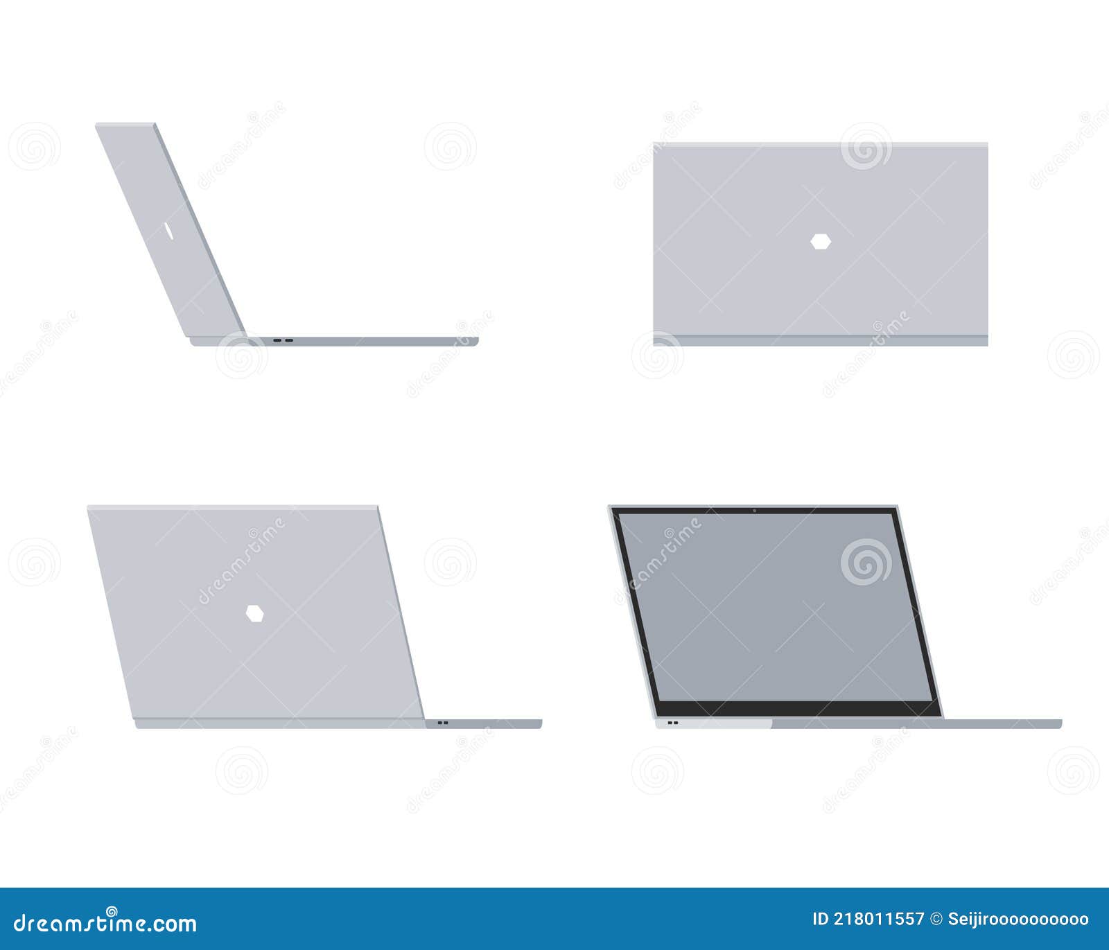 Laptops from Various Angles Stock Vector - Illustration of object, clip ...