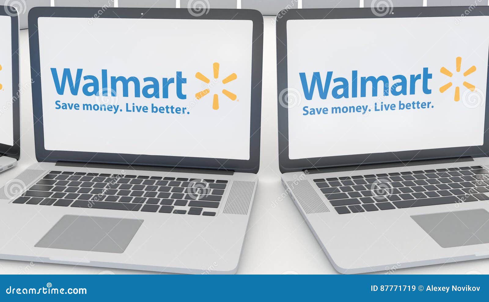 Laptops with Walmart Logo on the Screen. Computer Technology Conceptual ...