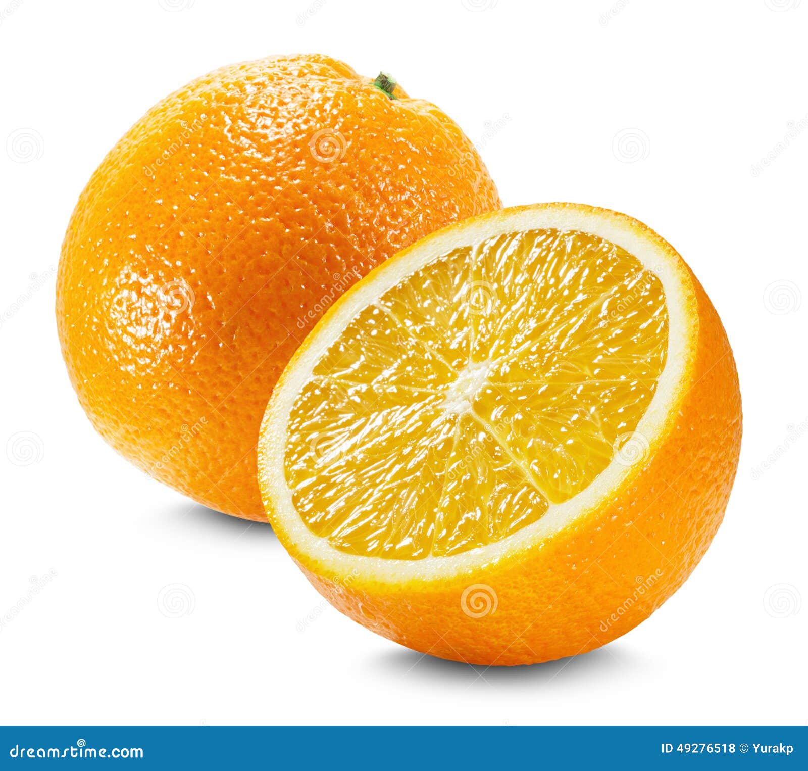 Laranja Com Uma Metade Da Laranja Isolada No Fundo Branco Foto de Stock ...