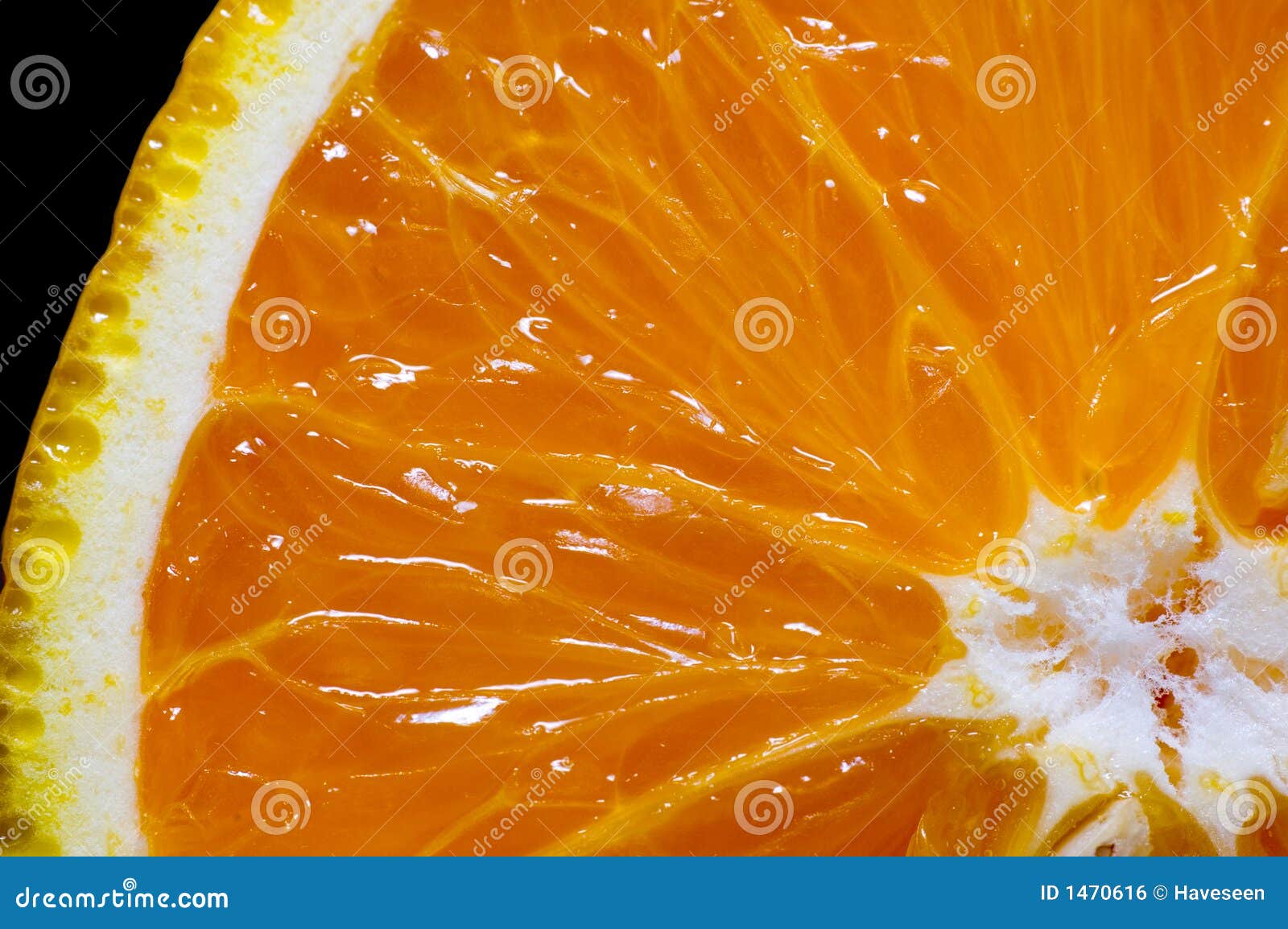 Laranja Cortada Isolada No Preto Foto de Stock - Imagem de metade ...