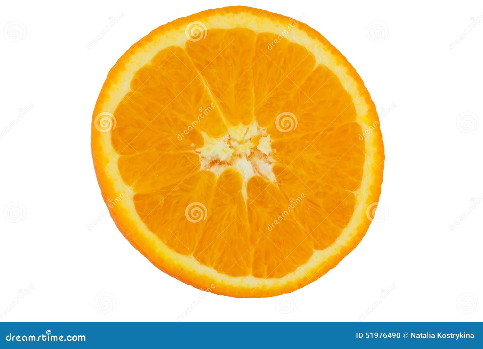 Laranja Parcialmente Cortada Isolada No Fundo Branco Foto de Stock ...