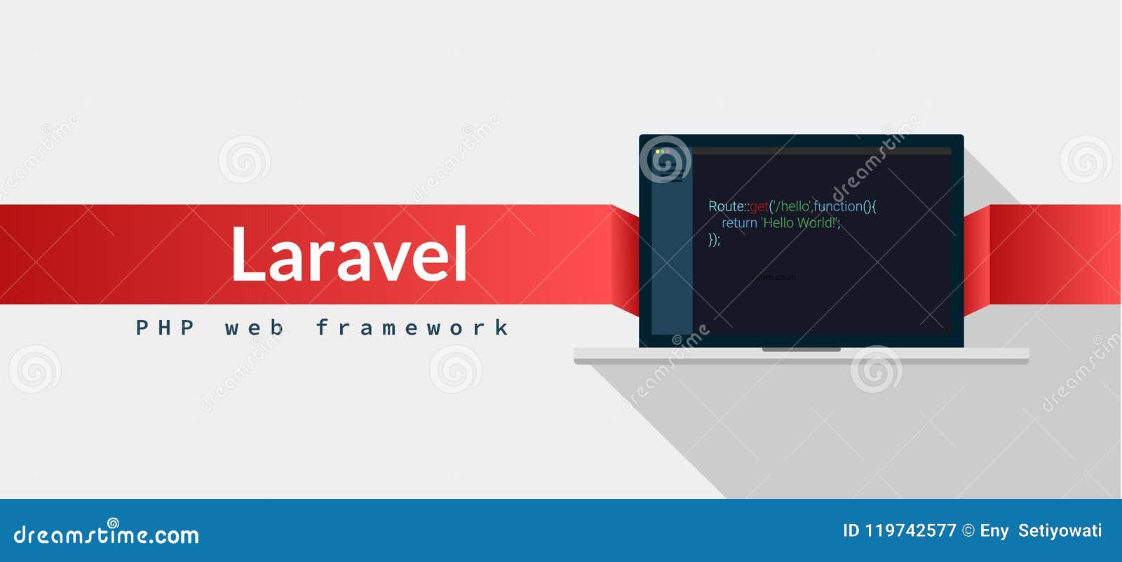 Laravel Php Framework Programming Language With Script Code On Laptop Screen Programming