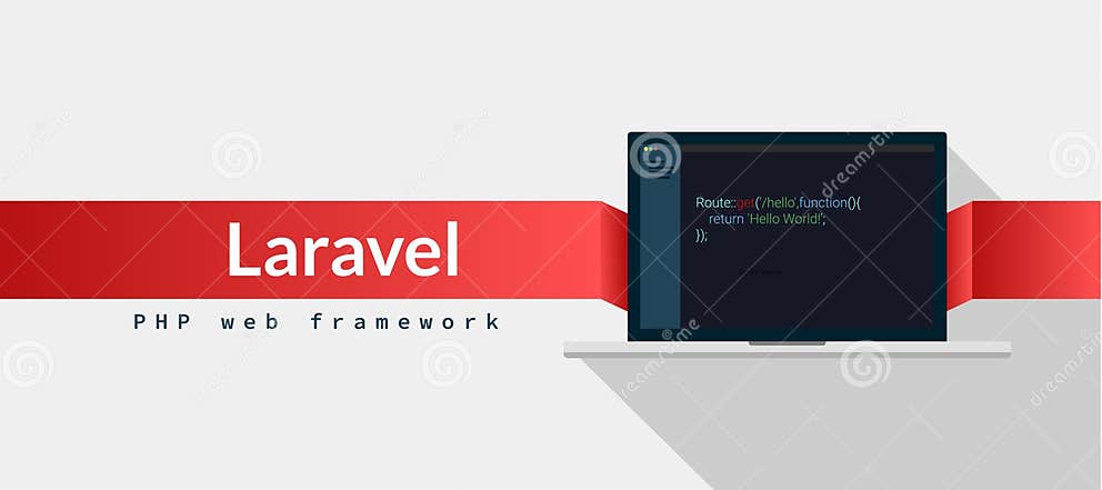 Laravel Php Framework Programming Language With Script Code On Laptop 
