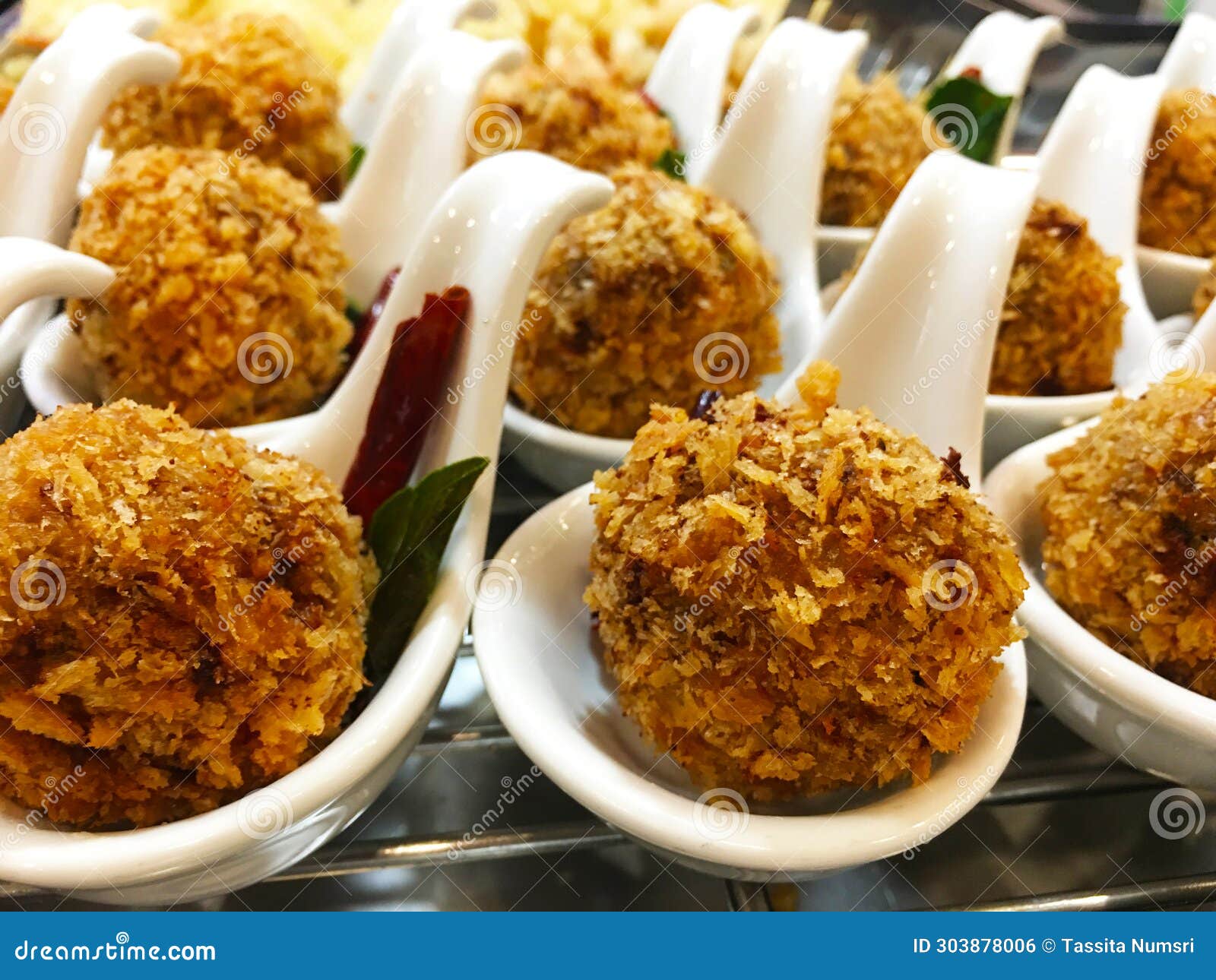 Larb Moo Tod ( Thai Fried Minced Pork with Herbs Stock Photo - Image of ...