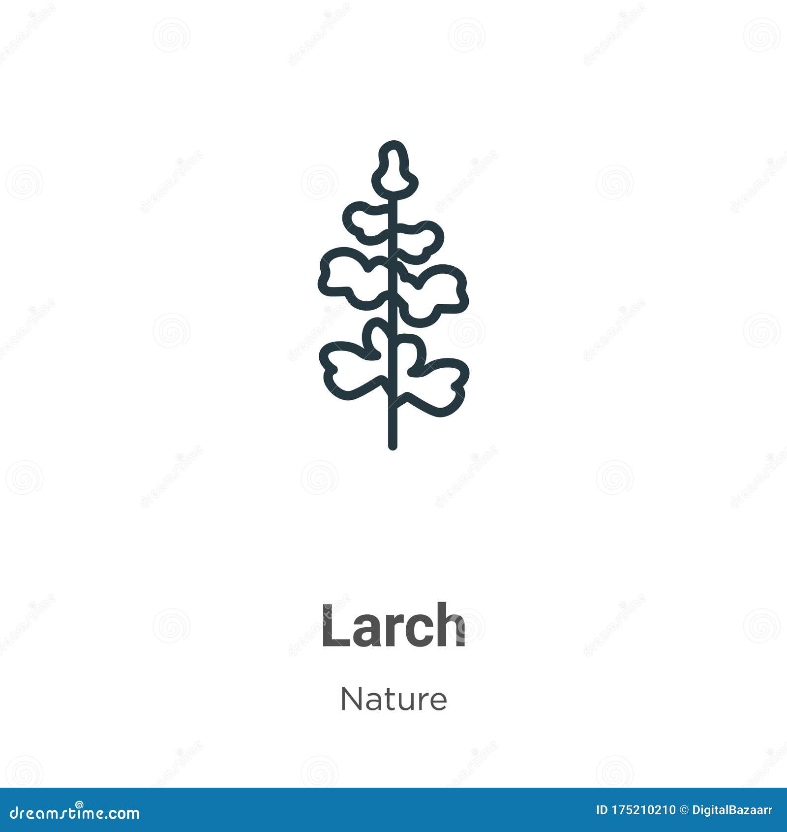 Larch Outline Vector Icon. Thin Line Black Larch Icon, Flat Vector ...