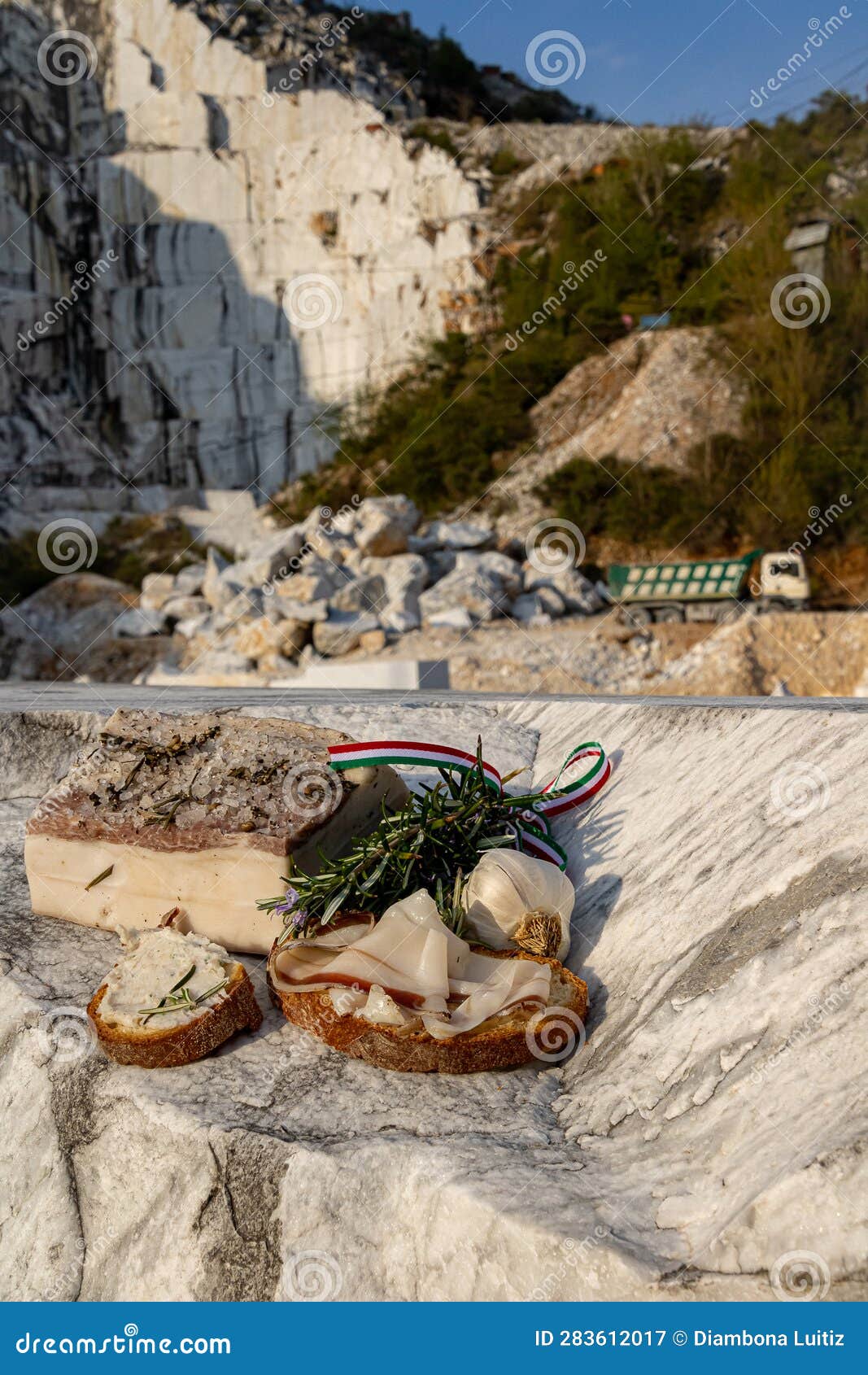 The lard of Colonnata stock image. Image of composition - 283612017