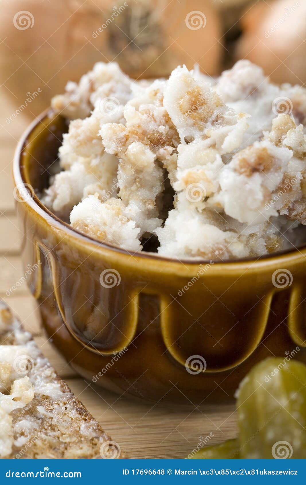 Lard with cracklings stock photo. Image of bread, food - 17696648