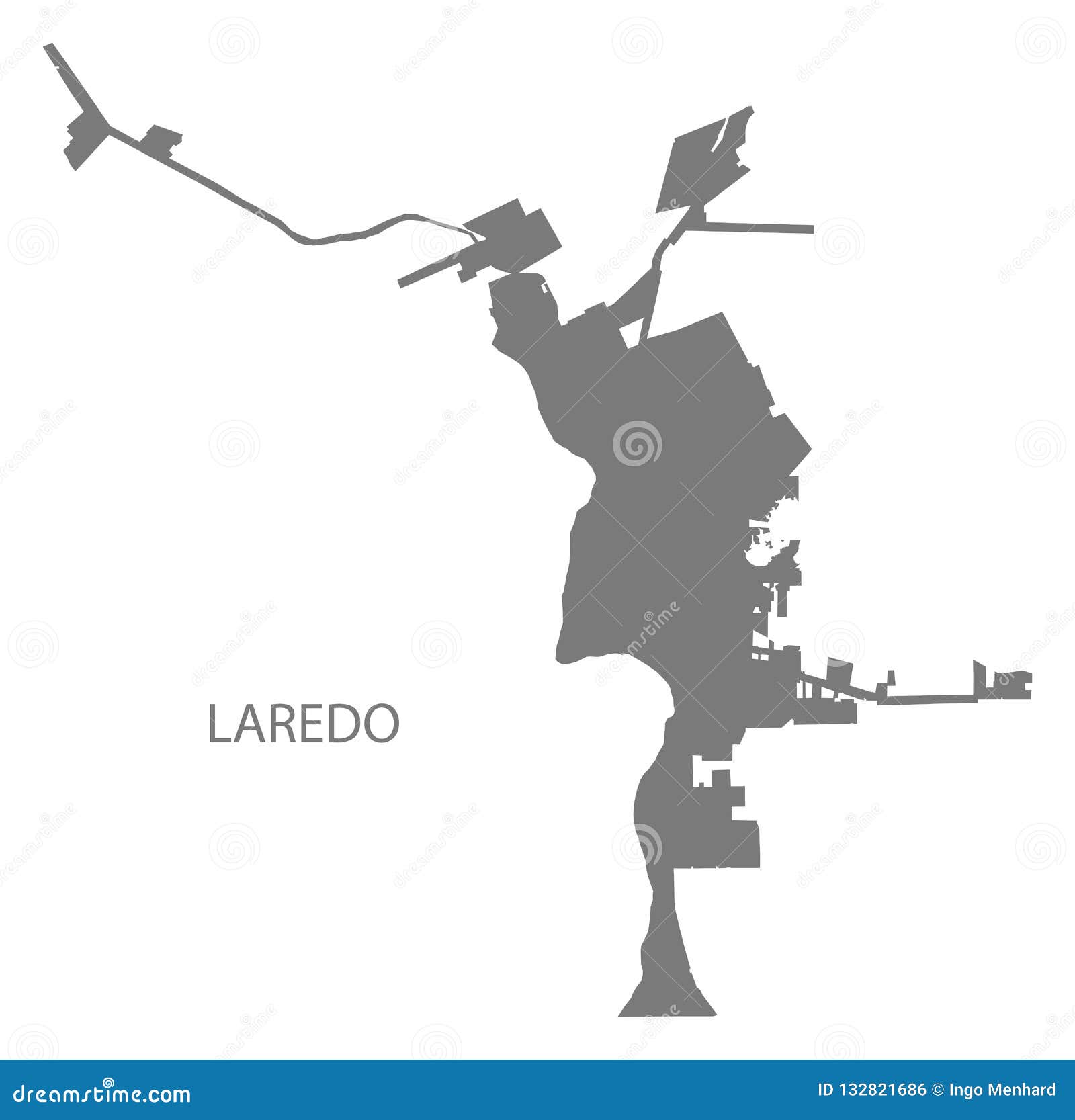 Laredo Texas City Map Grey Illustration Silhouette Stock Vector ...