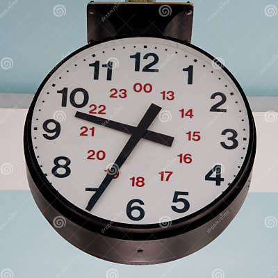 Large 24 Hour Clock Outdoors Stock Image - Image of black, hour: 29452511
