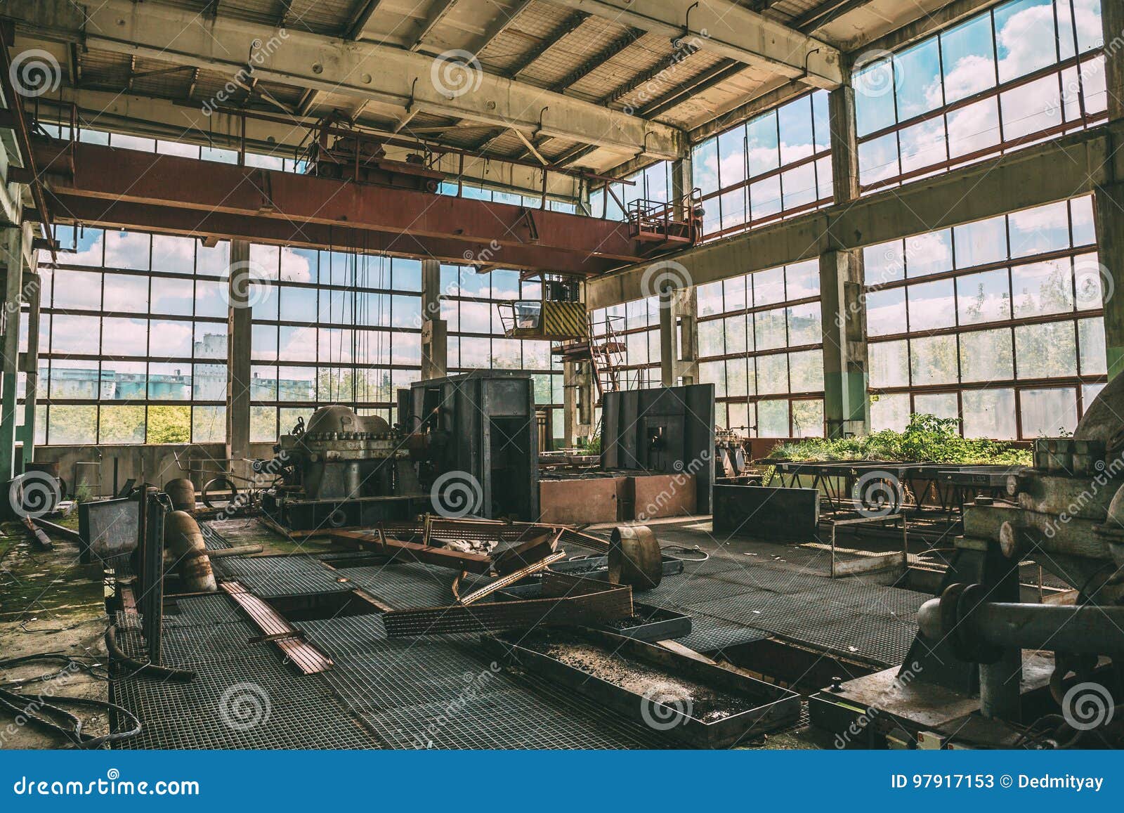 Large Abandoned Factory Inside Interior Stock Image - Image of dangerou ...