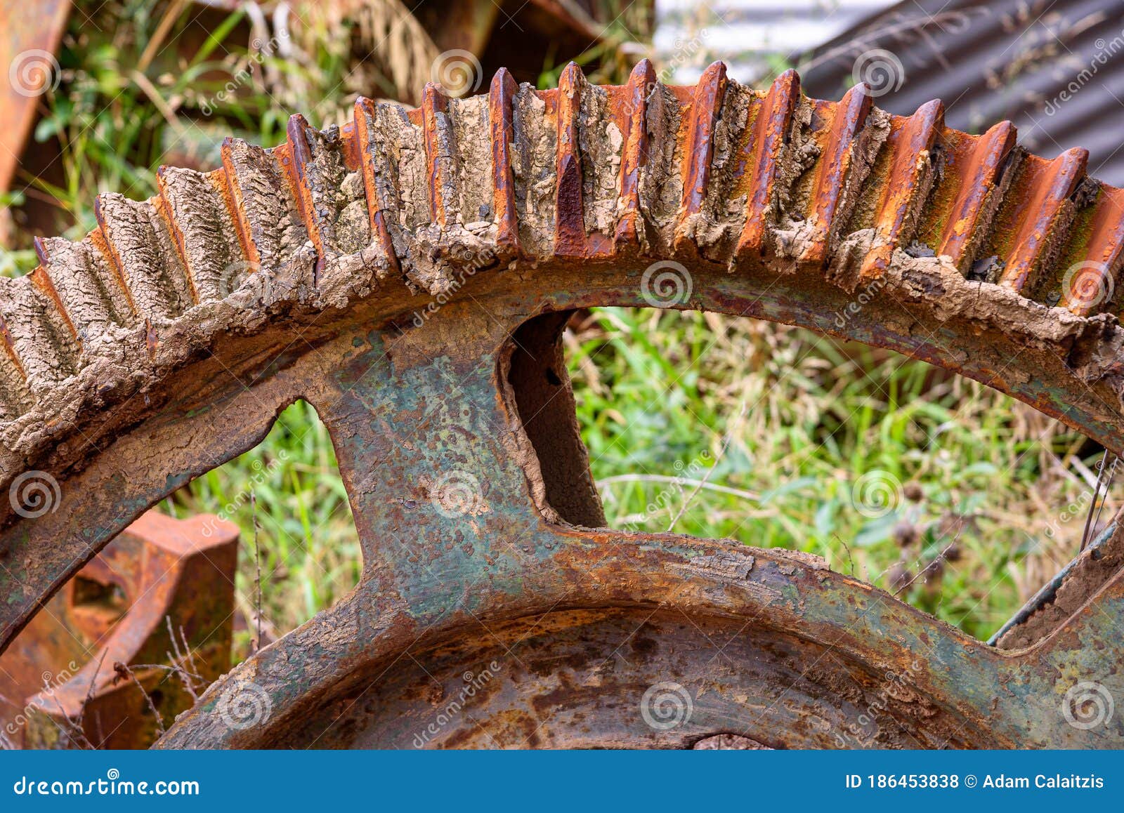Old Rusty Machine Parts stock photo. Image of demolished - 186453838