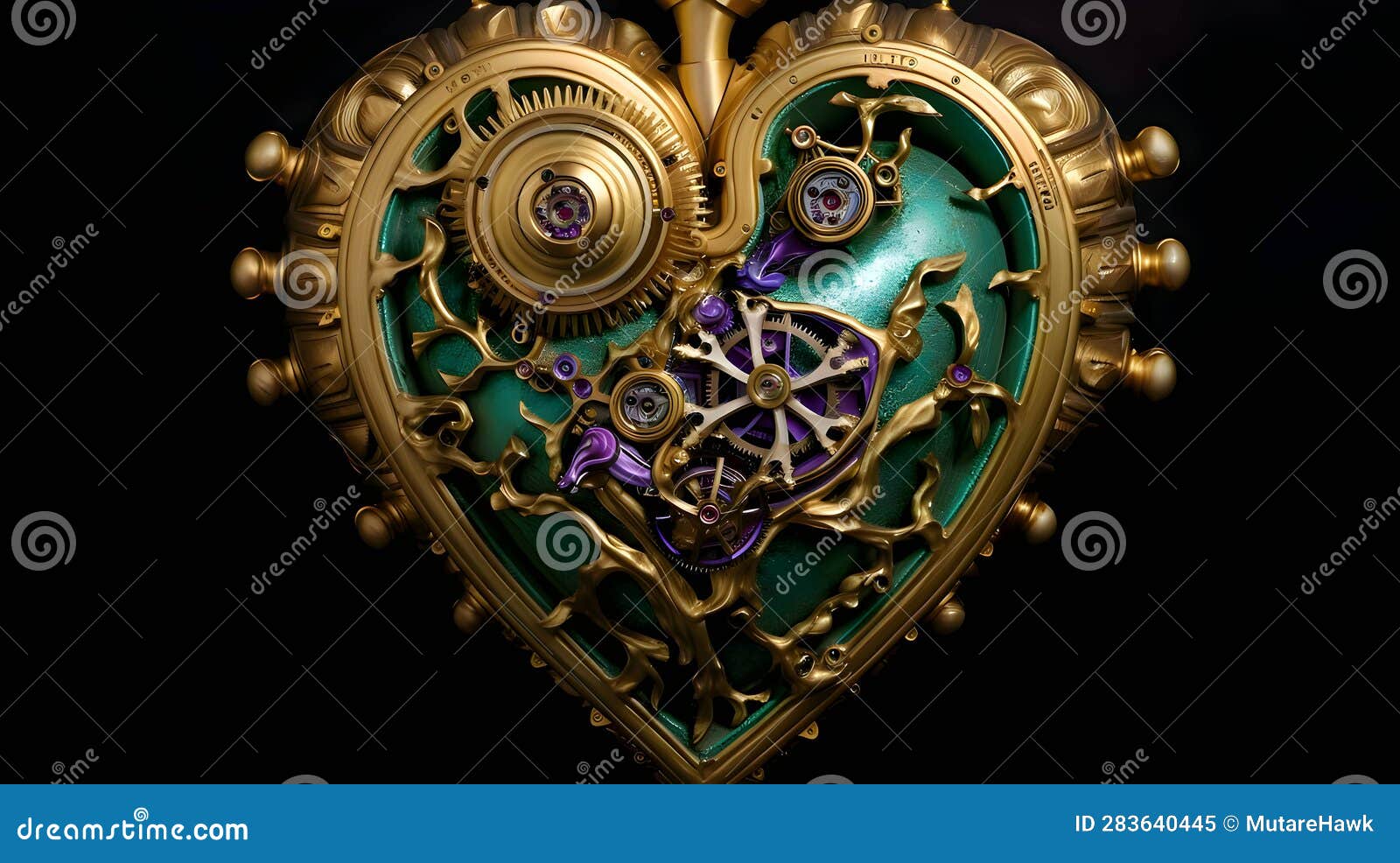 A Large Abstract Heart in the Form of Mechanical Wheels Stock Vector ...