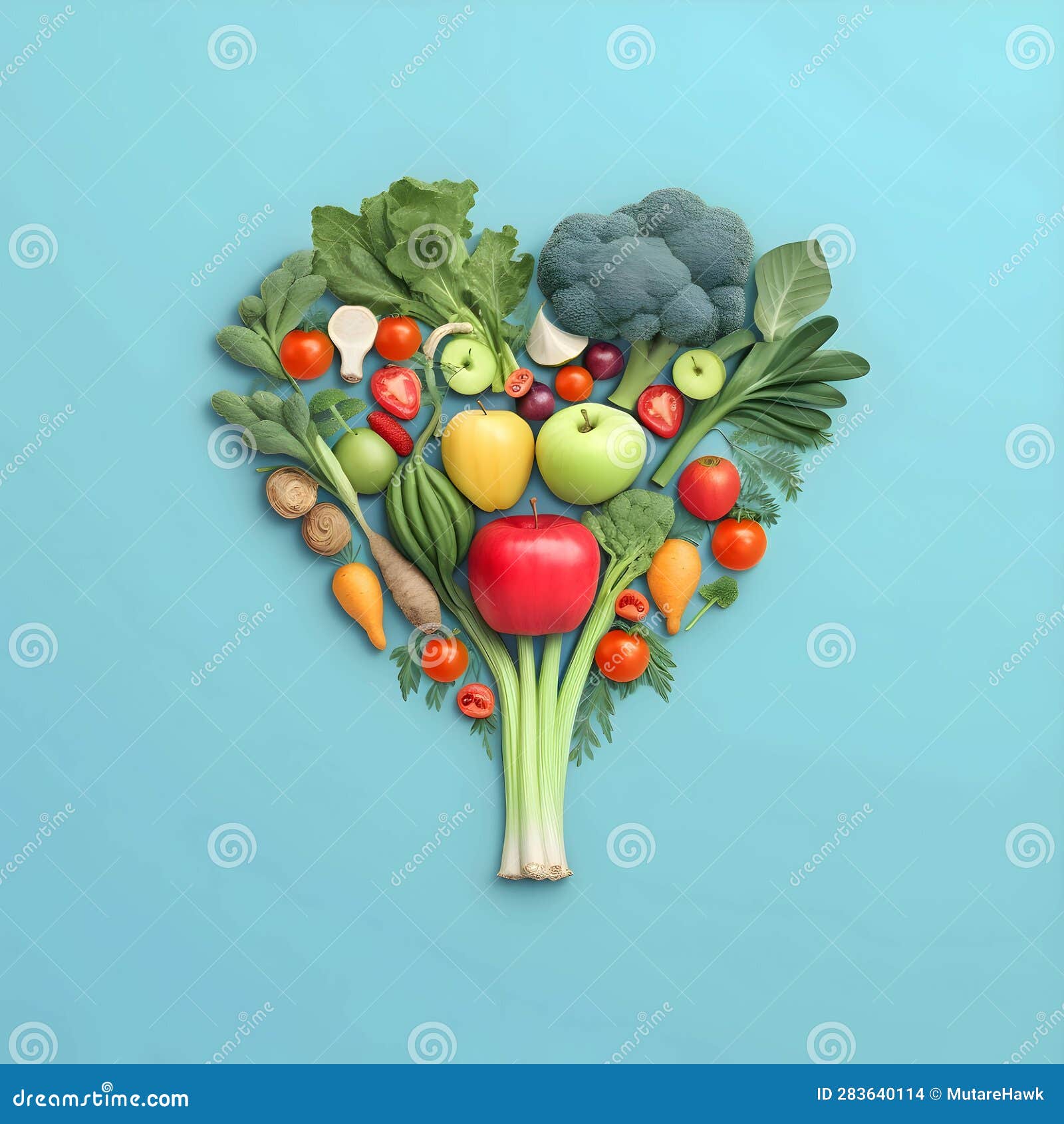 A Large Abstract Heart in a Vegetable Concept Stock Vector ...