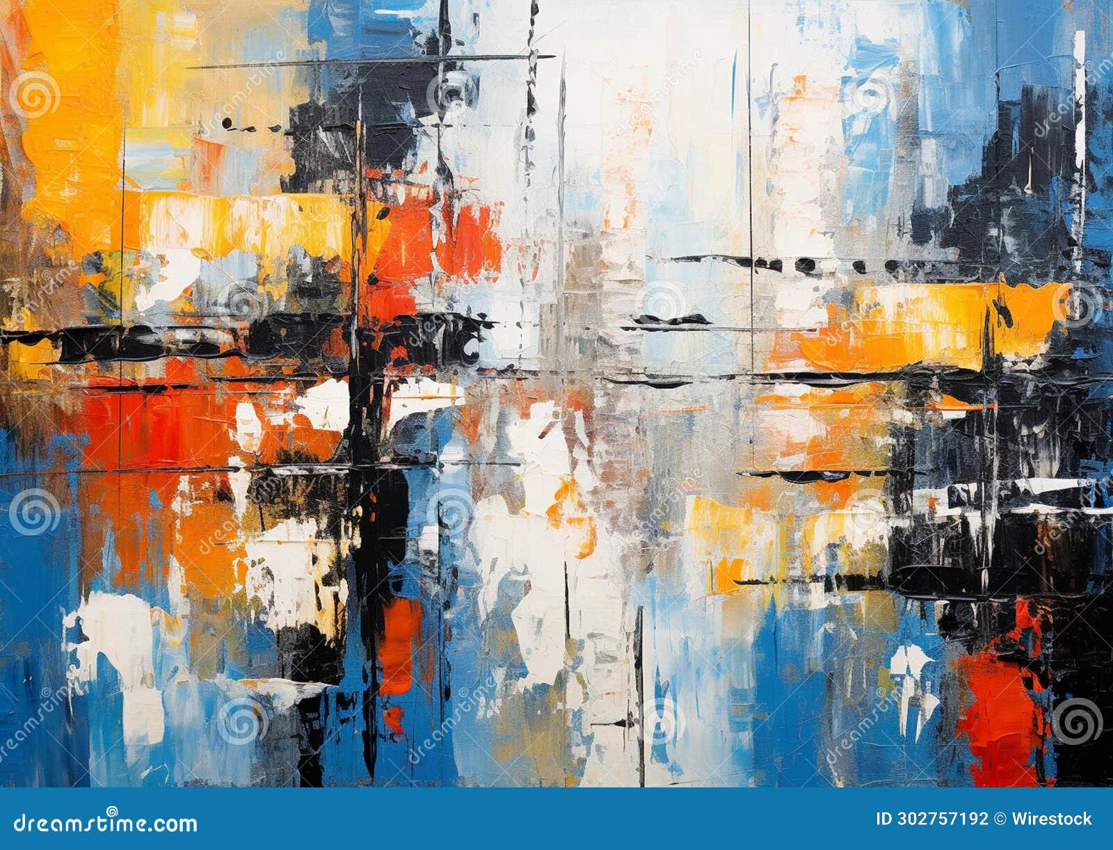 A Large Abstract Painting on Canvas Depicting Different Types of Paint ... A Large Abstract Painting on Canvas Depicting Different Types of Paint ...