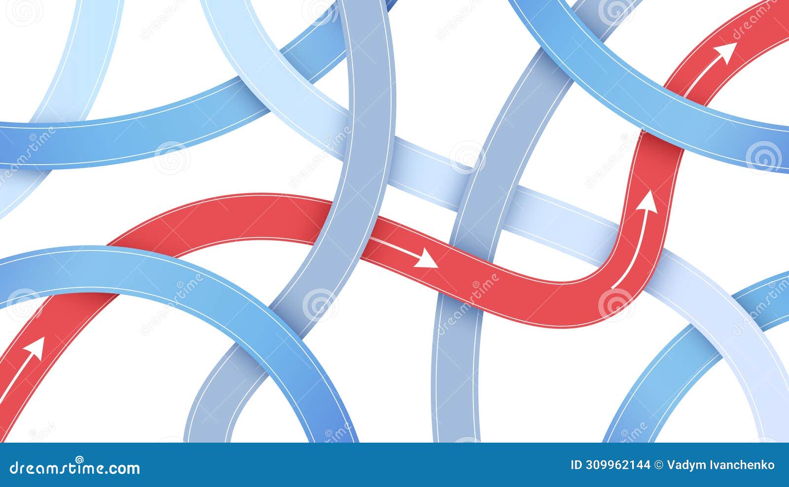 Large Abstract Roads, Gradient Lines Intersect in Various Directions ...
