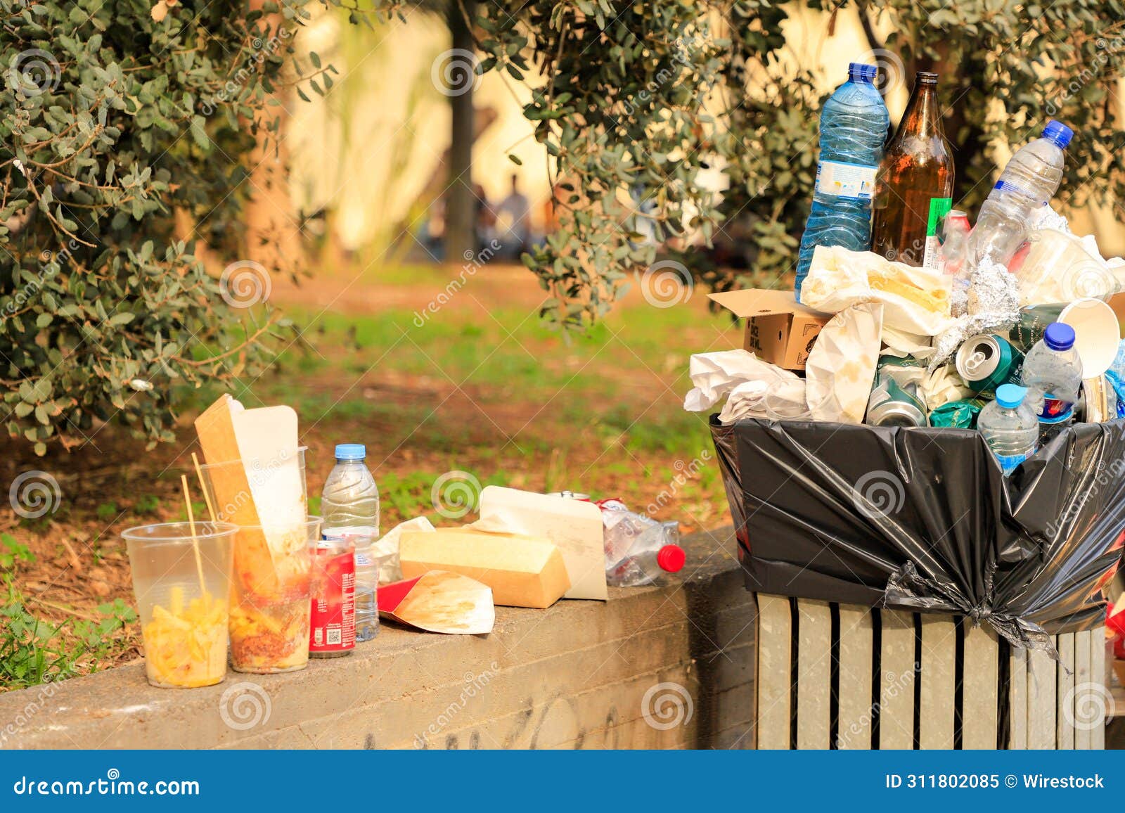 Large Accumulation of Garbage in a Trash Can during Valence Failures ...