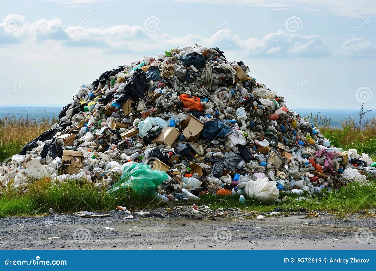 A Large Accumulation of Waste Dumped at the Side of a Road ...