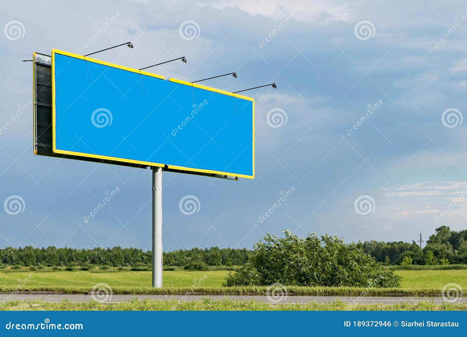 Large Advertising Banner by the Road Stock Photo - Image of message ...