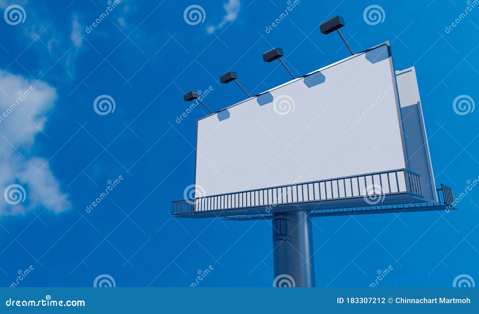 Large Advertising Pole Blank Advertising Billboard Signpost with the ...