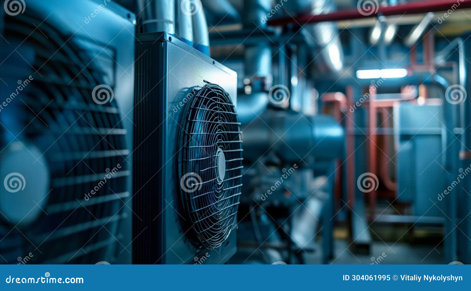 Large Air Conditioner Inside Building, Efficient Cooling System for ...