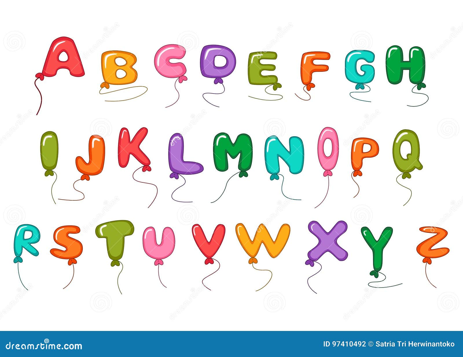 Large Alphabet Balloon Cartoon Stock Vector - Illustration of ribbon ...