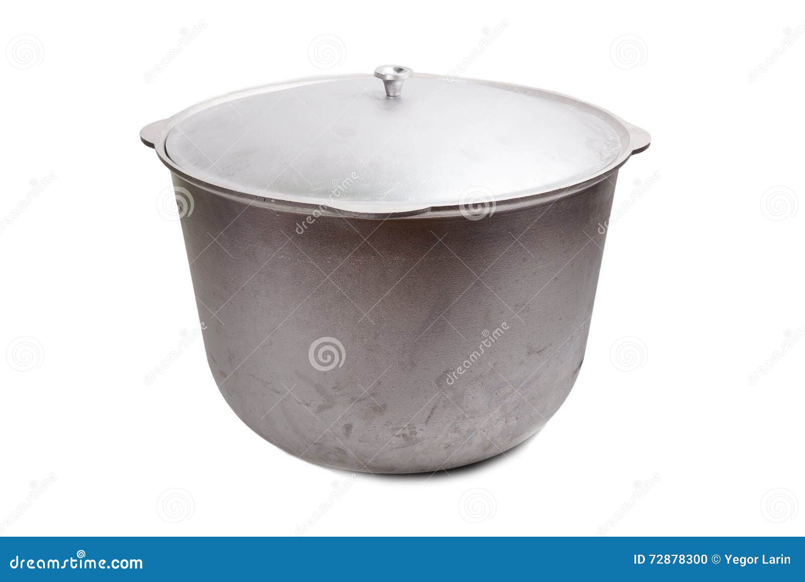 Large Aluminum Pot or Cauldron for Cooking Isolated on White Stock ...