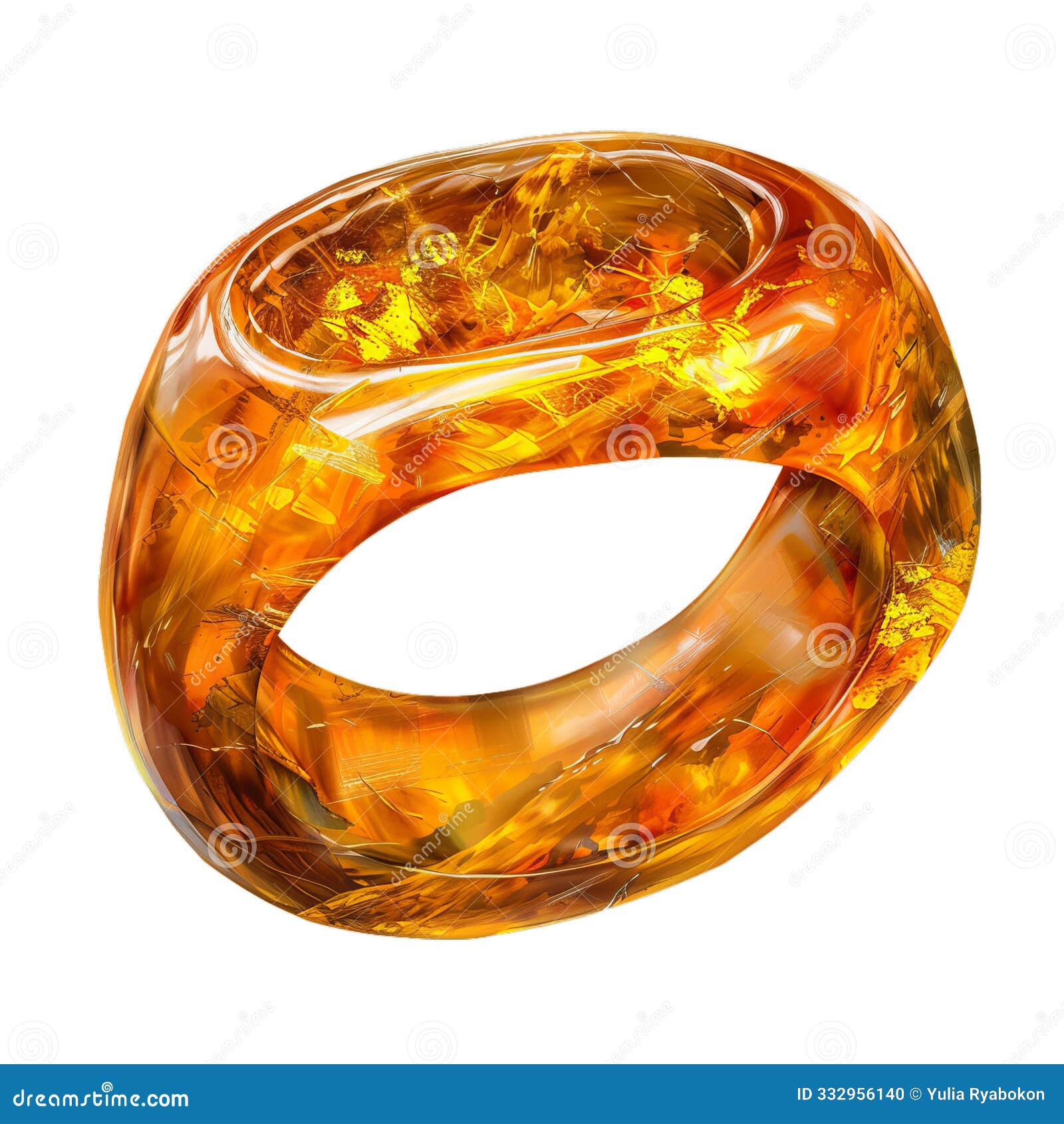 Large Amber Ring Isolated on White Background Stock Photo - Image of ...
