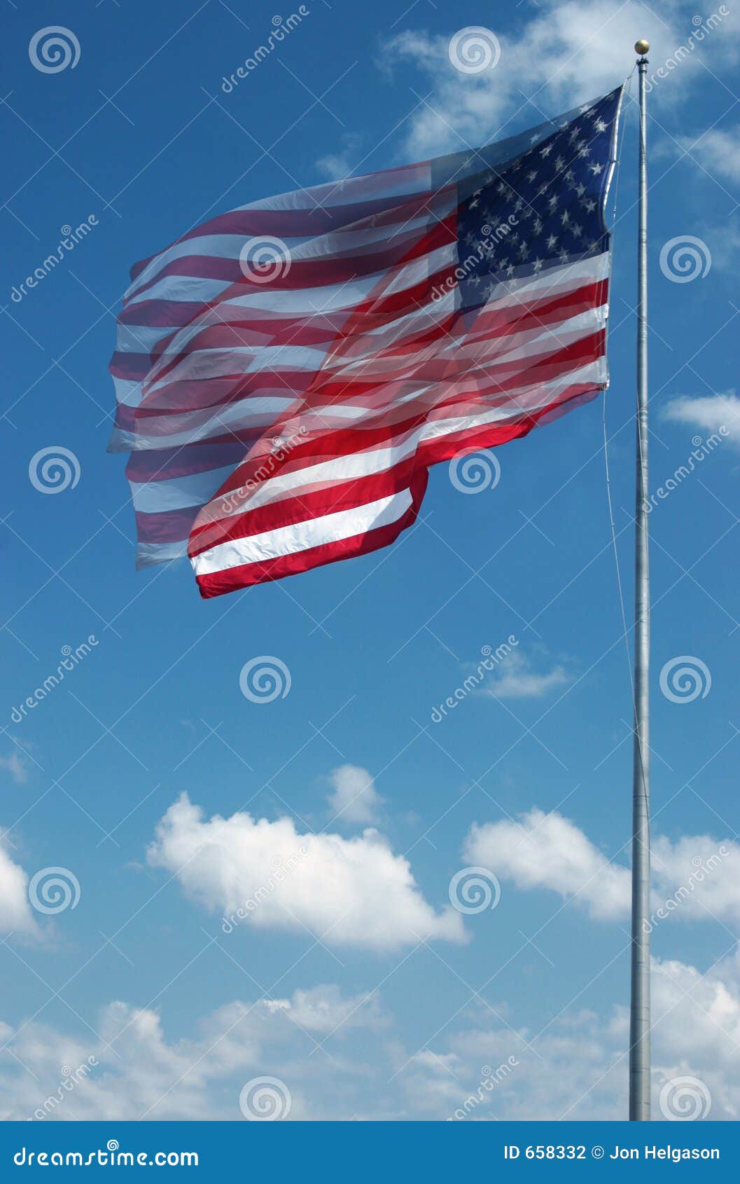 Large American Flag Waving in the Wind Stock Photo - Image of sequence ...