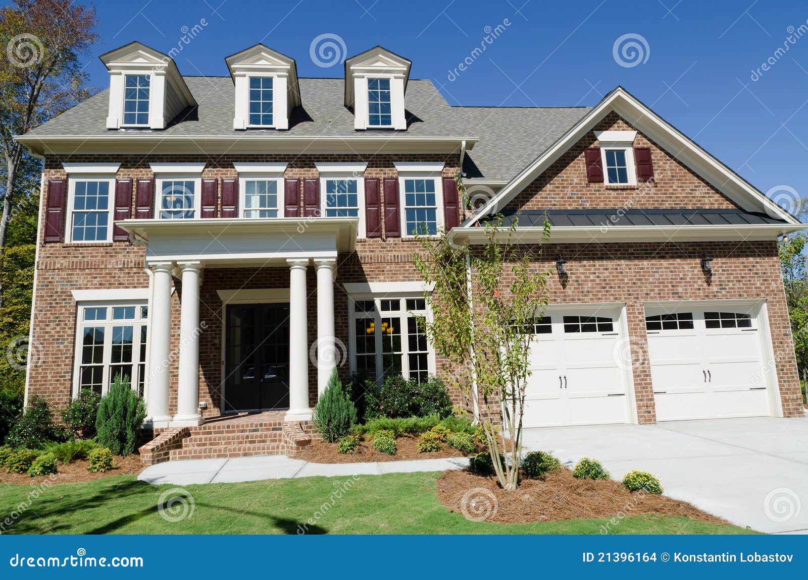 Large american house stock photo. Image of landscaped - 21396164