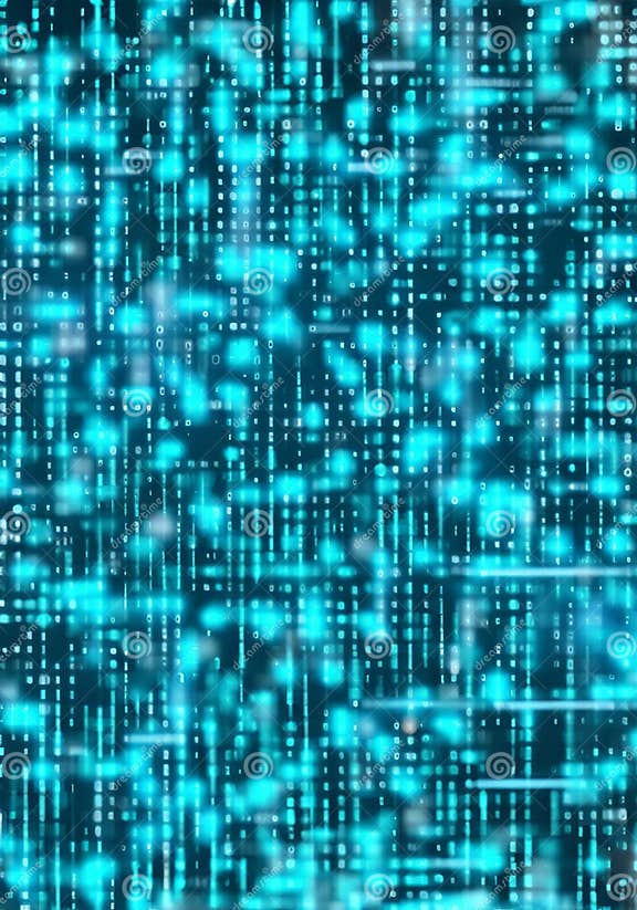 A Large Amount of Binary Dots in a Blue Background with Blue Hues Stock ...