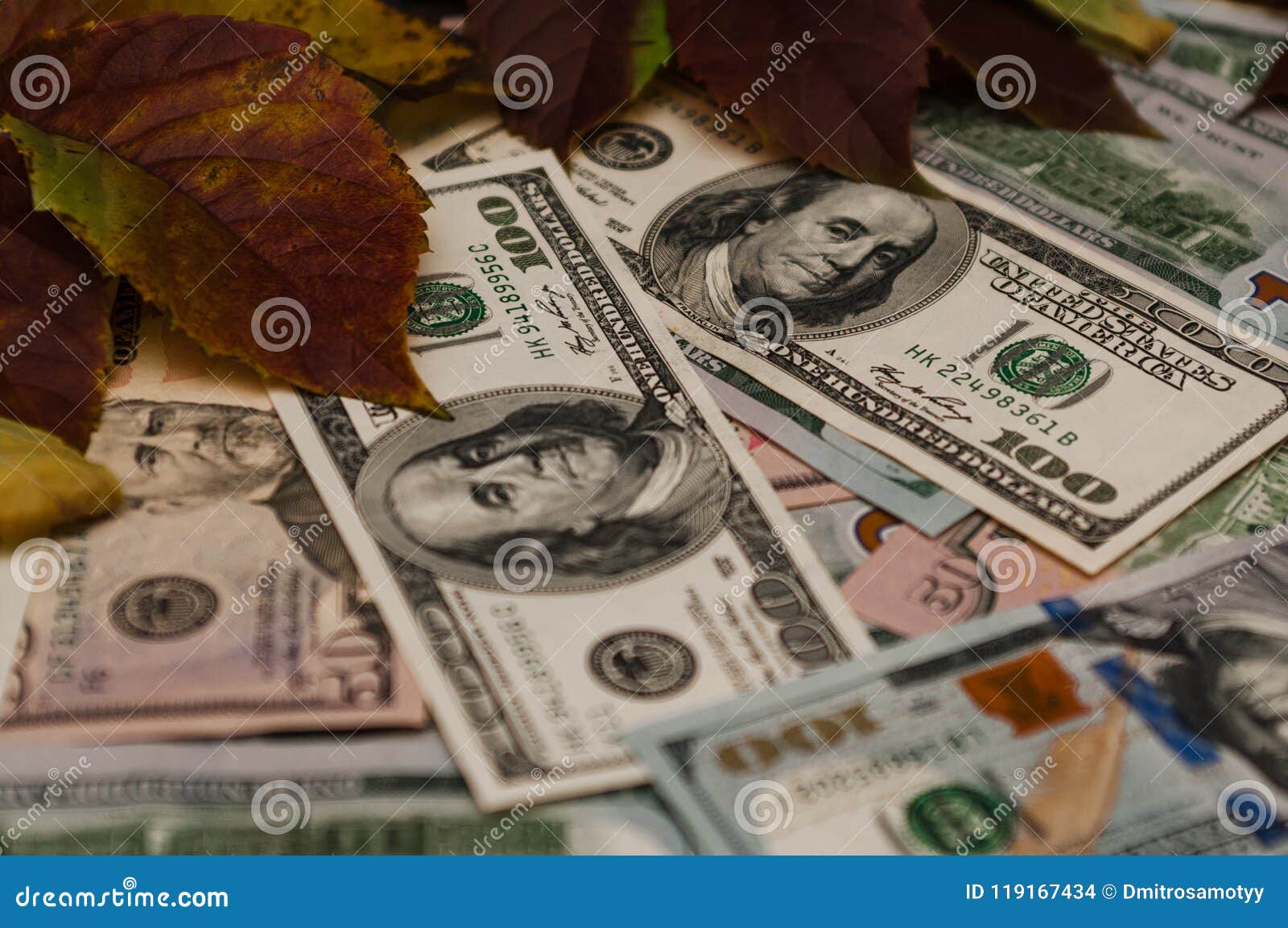 A Large Amount of Cash in Dollars. Elegant Background Stock Photo ...