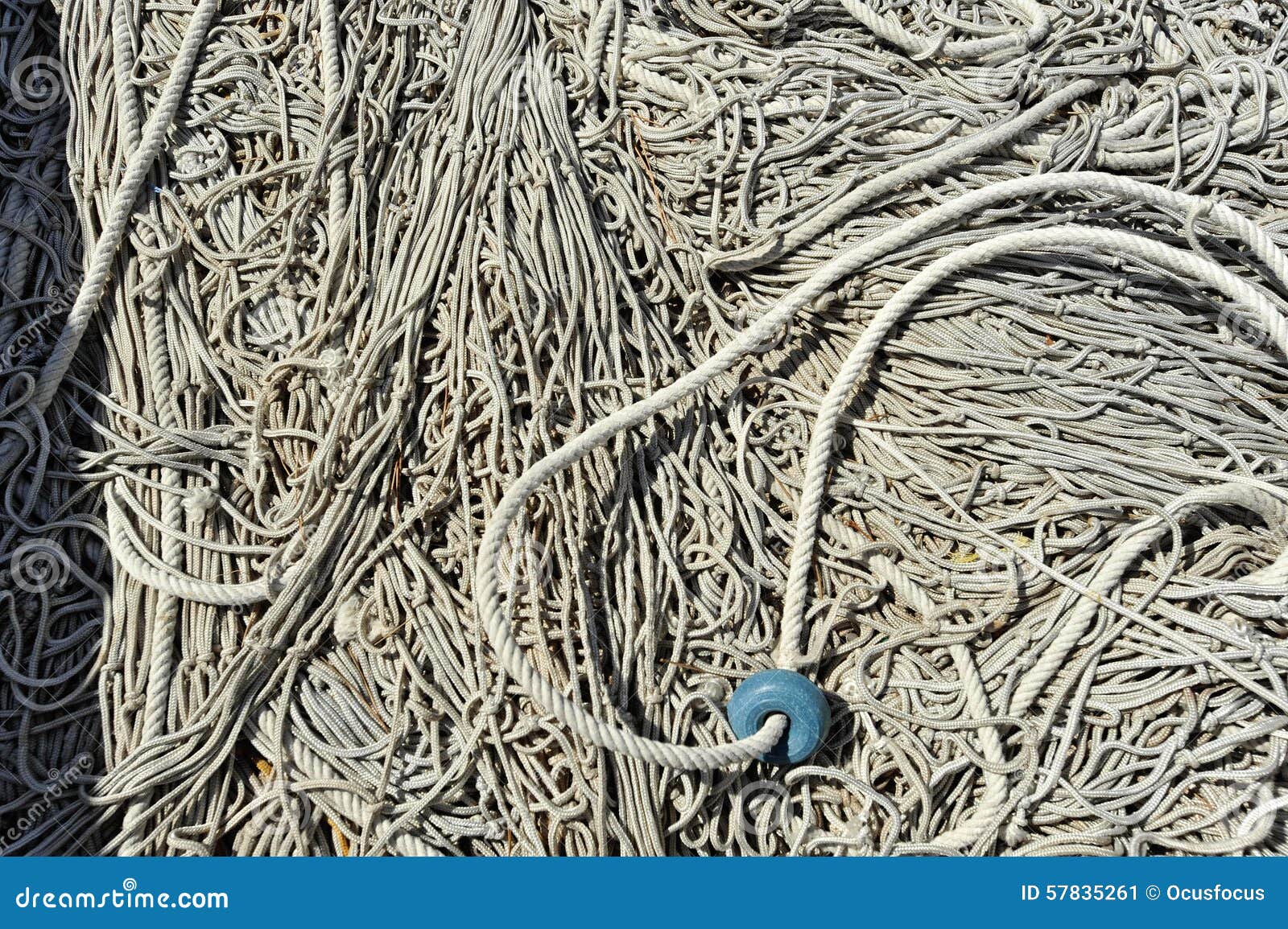 Large Amount of Fishing Ropes Interlaced and Messy in Work Tools ...