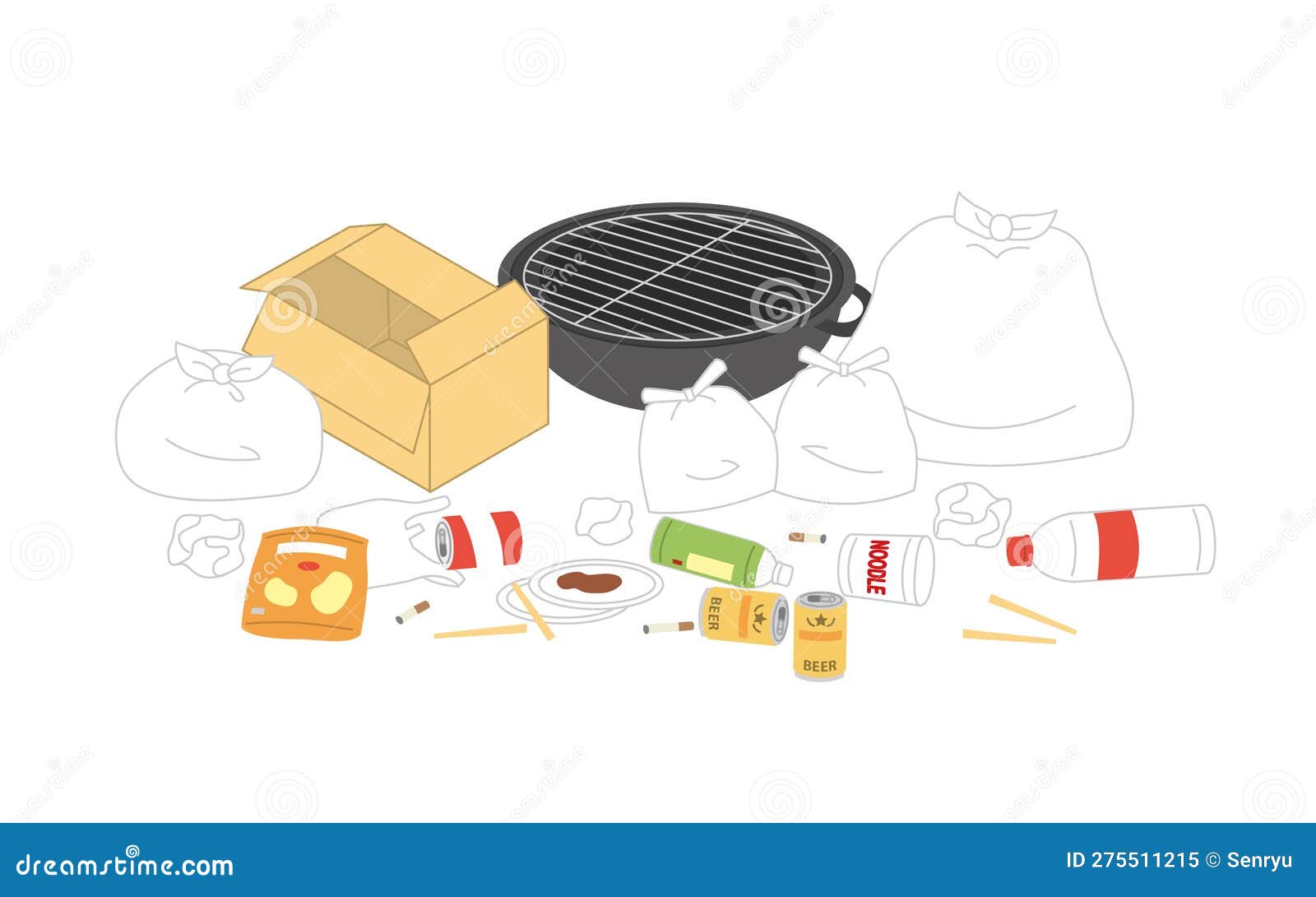 Large Amount Of Illegally Dumped Garbage Cartoon Vector | CartoonDealer ...