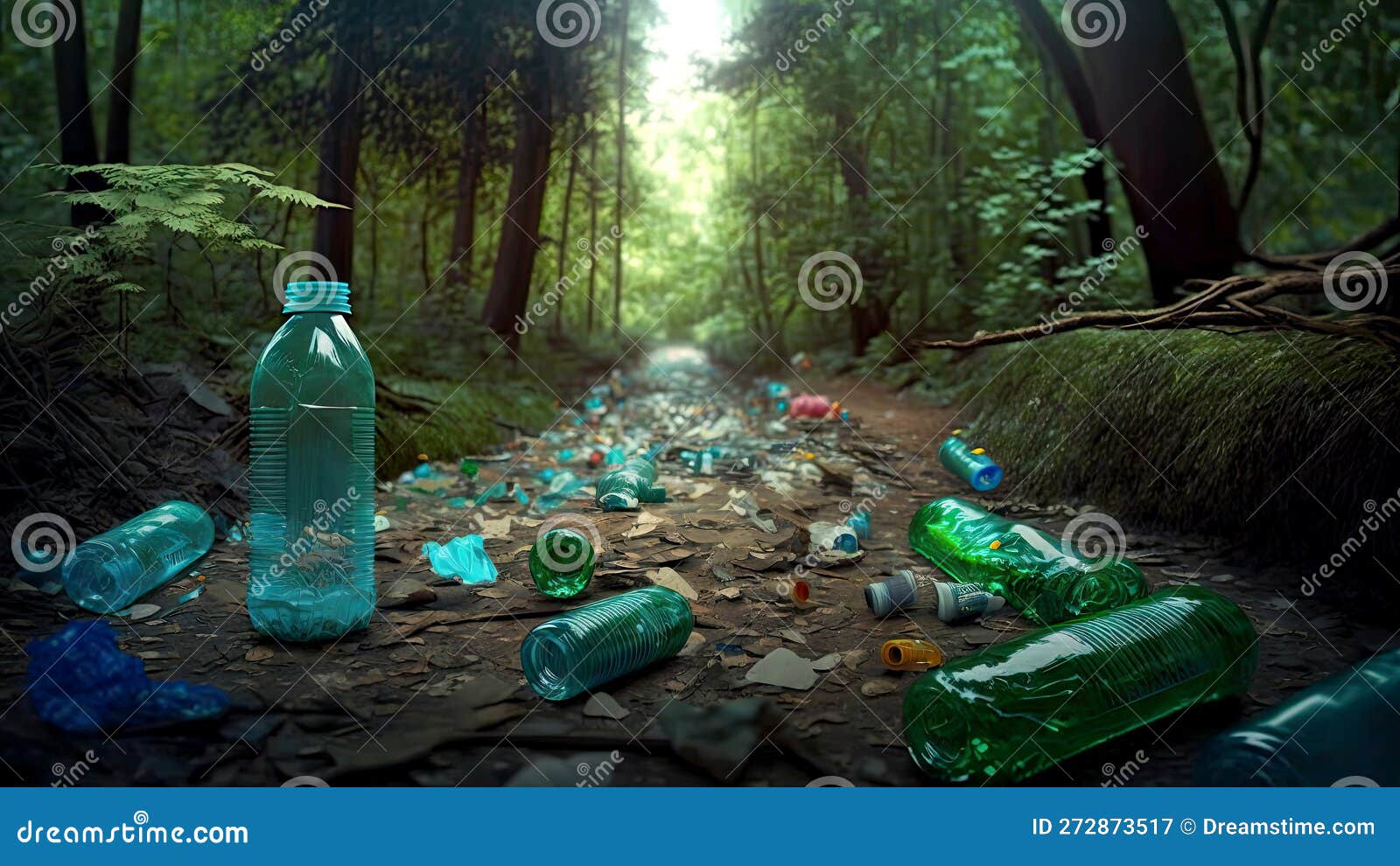 Large Amount of Plastic Trash Dumped on the Mountain. AI Generated ...